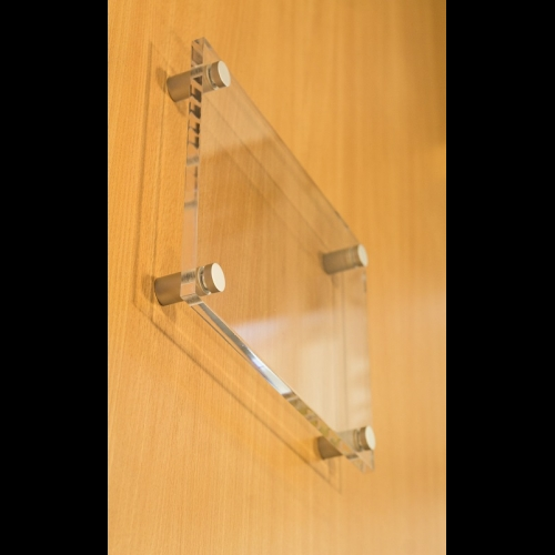 Clear Acrylic Panels And Satin Standoff Set | admedium